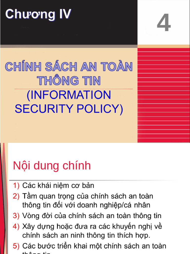 C04 ChinhSachAnToanThongTin Chinh | PDF