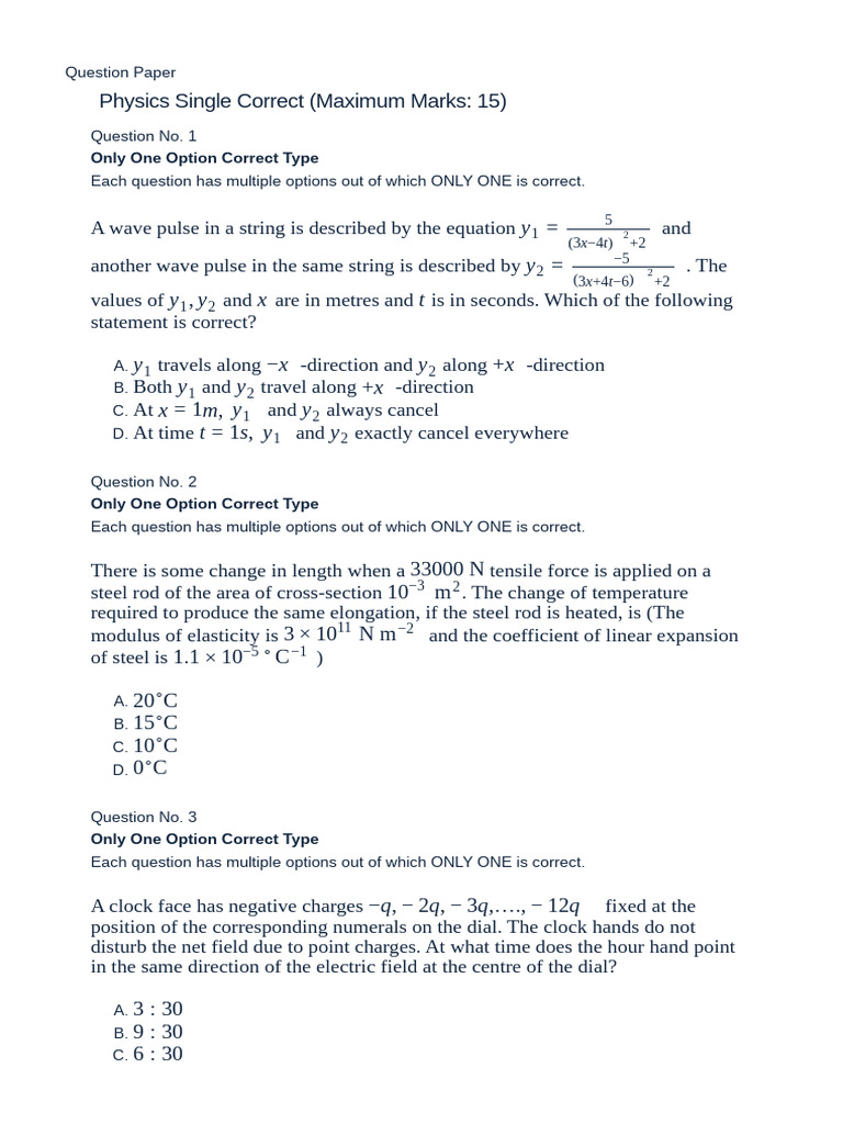 FT4 Paper-1 | PDF | Capacitor | Waves