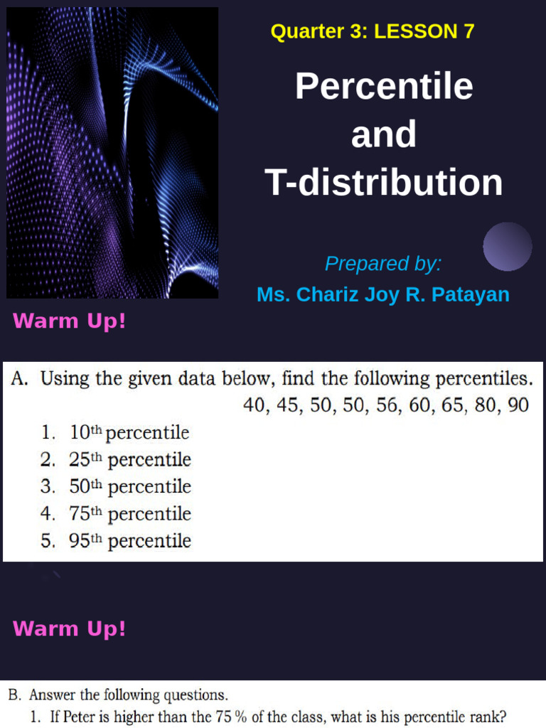 Q3 Statistics Lesson7 | PDF | Percentile | Standard Deviation
