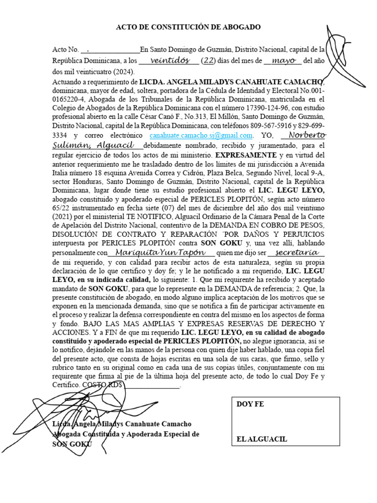 Constitucion De Abogado Pdf República Dominicana Justicia