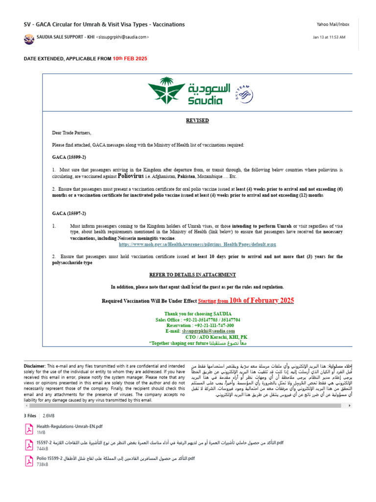 Date Extended. SV - GACA Circular for Umrah & Visit Visa Types ...