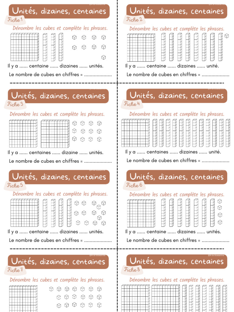 Unites Dizaines Centaines Tissearine | PDF