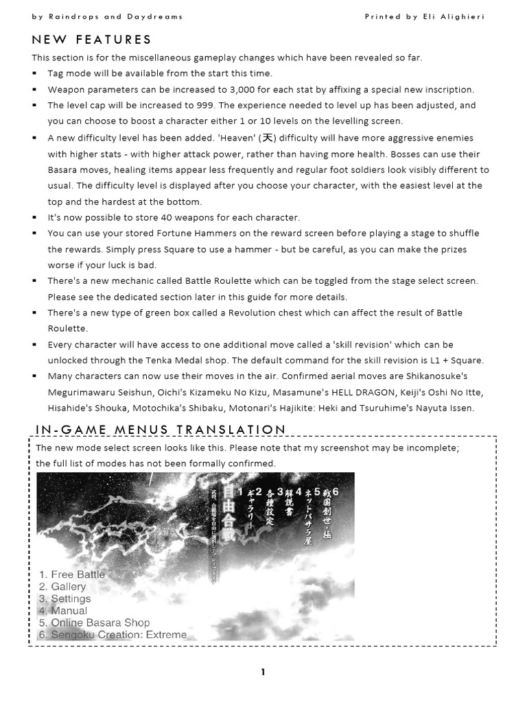 Basara 4 Sumeragi Guide | PDF | Japanese Warriors | Samurai