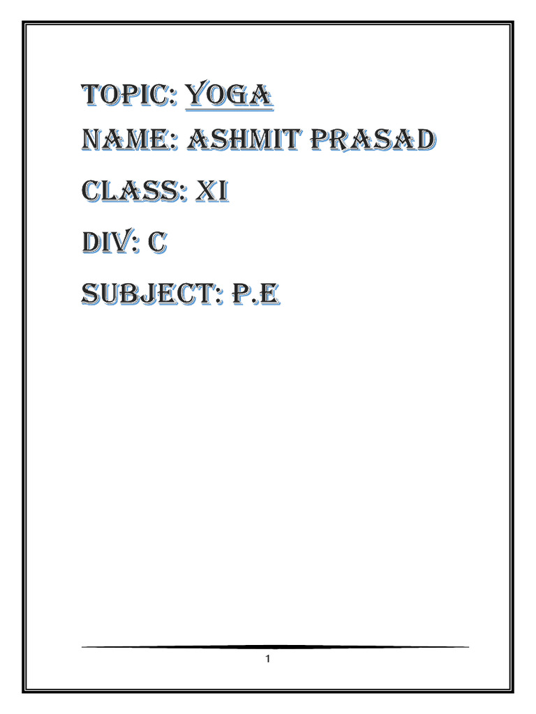 Yoga practical file | PDF | Meditation | Yoga