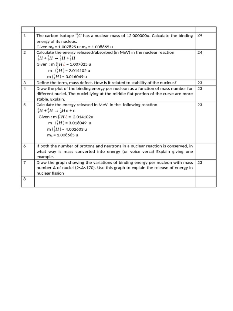 13 Nuclei Two Marks | PDF