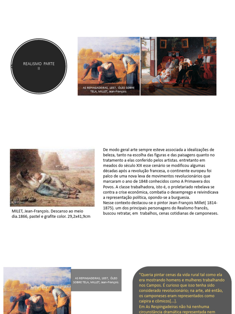 Realismo na Arte: Millet e Courbet | PDF | Realismo (artes) | Realidade