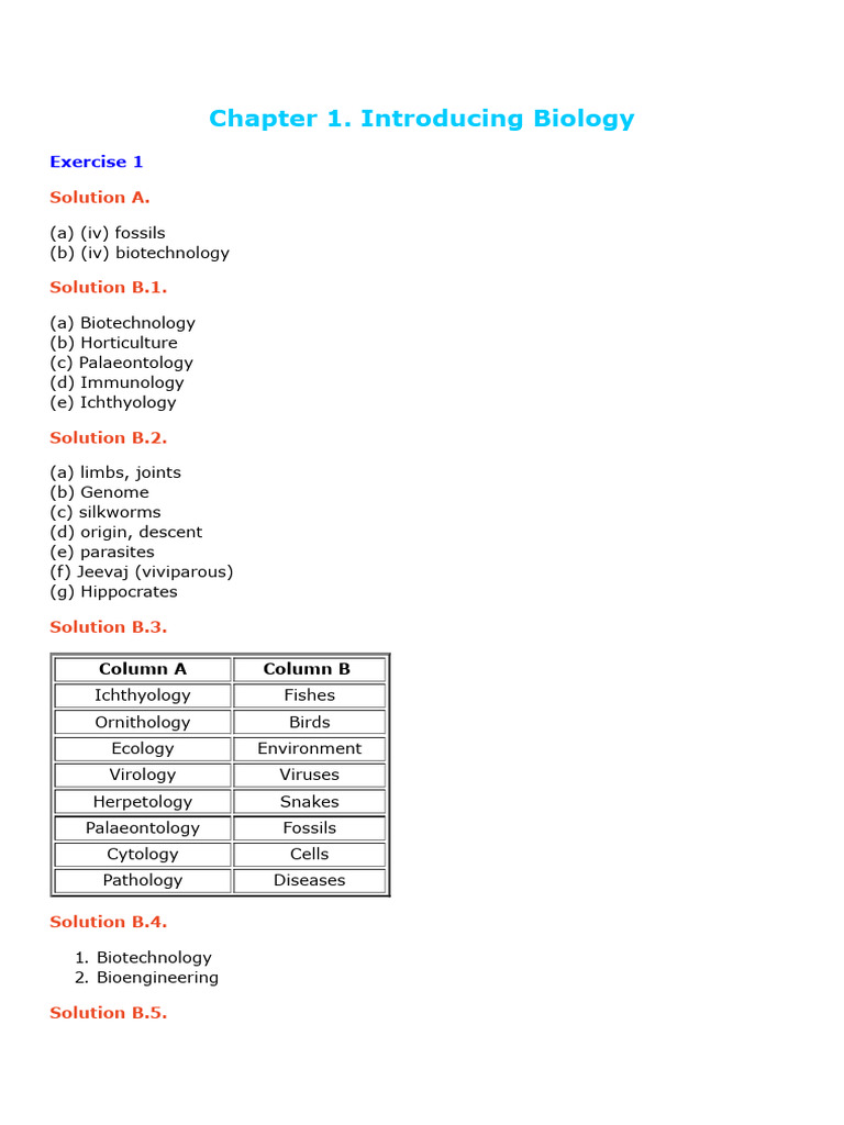 Selina Concise Biology Solutions Class 9 Chapter 1 Introducing Biology ...
