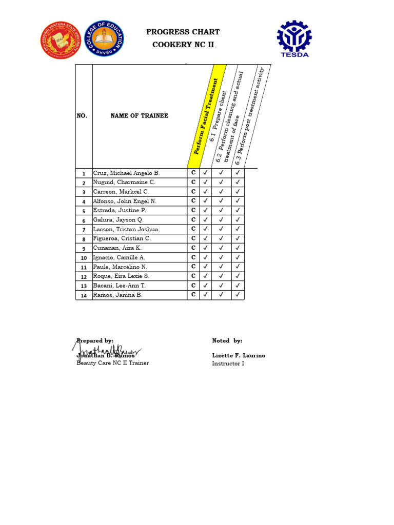 Facial Treatment Progress Chart | PDF