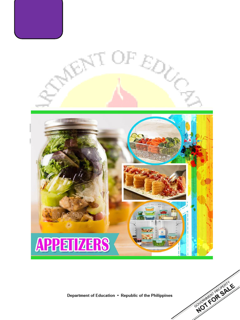 TLE G 9 Module 6 Cookery Lesson 6 Store Appetizers | PDF | Refrigerator ...