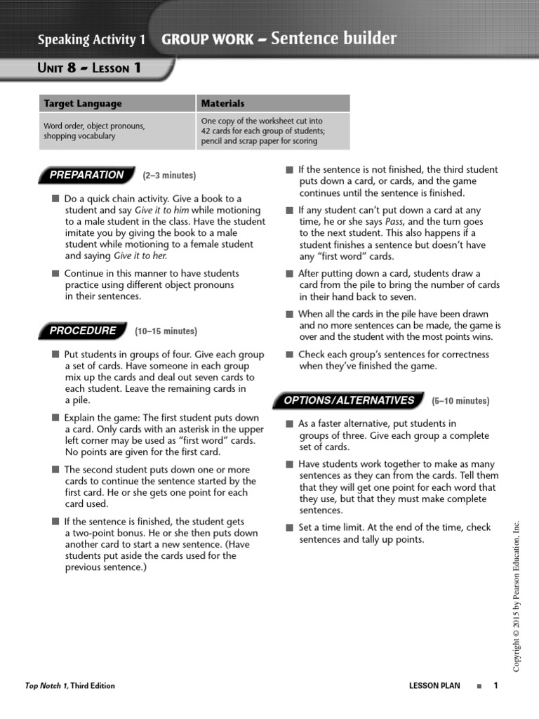 ESL Speaking Activities for Vocabulary Practice | PDF | Linguistics