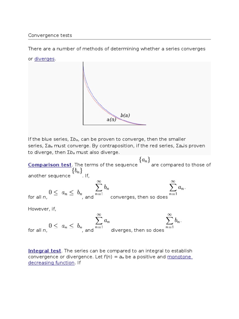 Convergence Tests for Series Explained | PDF | Teaching Methods & Materials