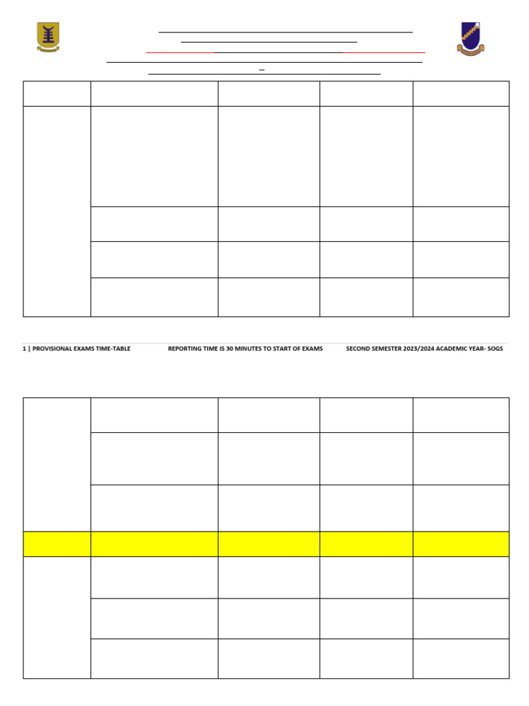 Graduate School 2024 Exams Timetable Year Two Only | PDF | Audit | Accounting