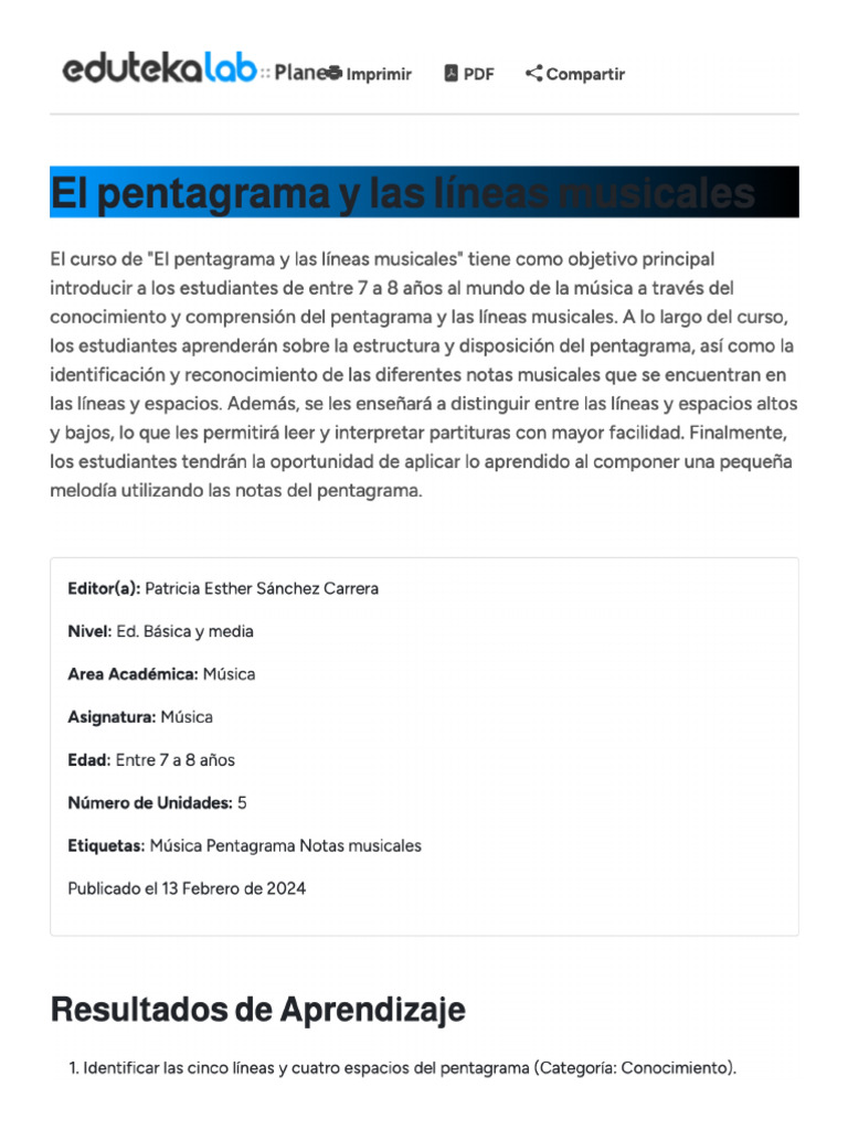 El Pentagrama Y Las LÍNeas Musicales | PDF