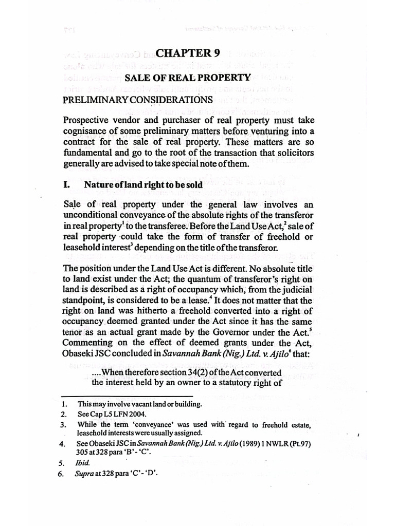 Conveyancing Scanned Textbook Nature of Land Right To Be Sold | PDF