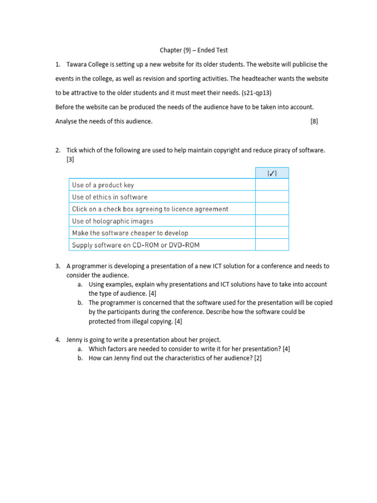 Chapter 9 End Test | PDF