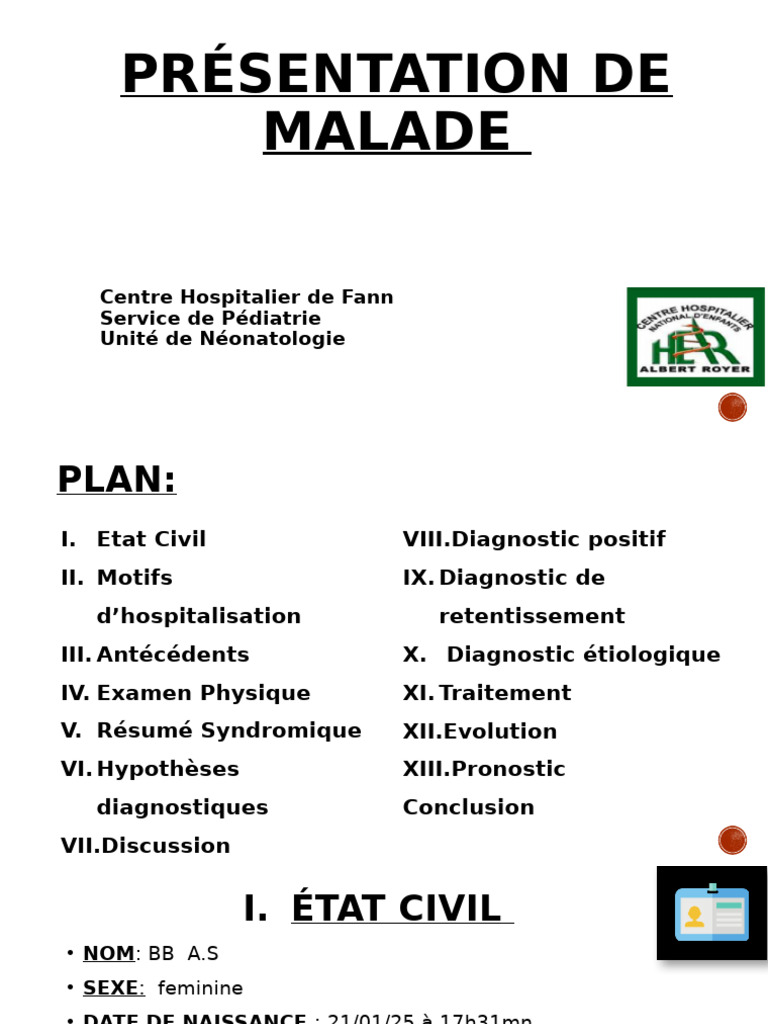 Présentation_de_malade_1_néonatalogie DERNIERE VERSION + | PDF | Spécialités médicales ...