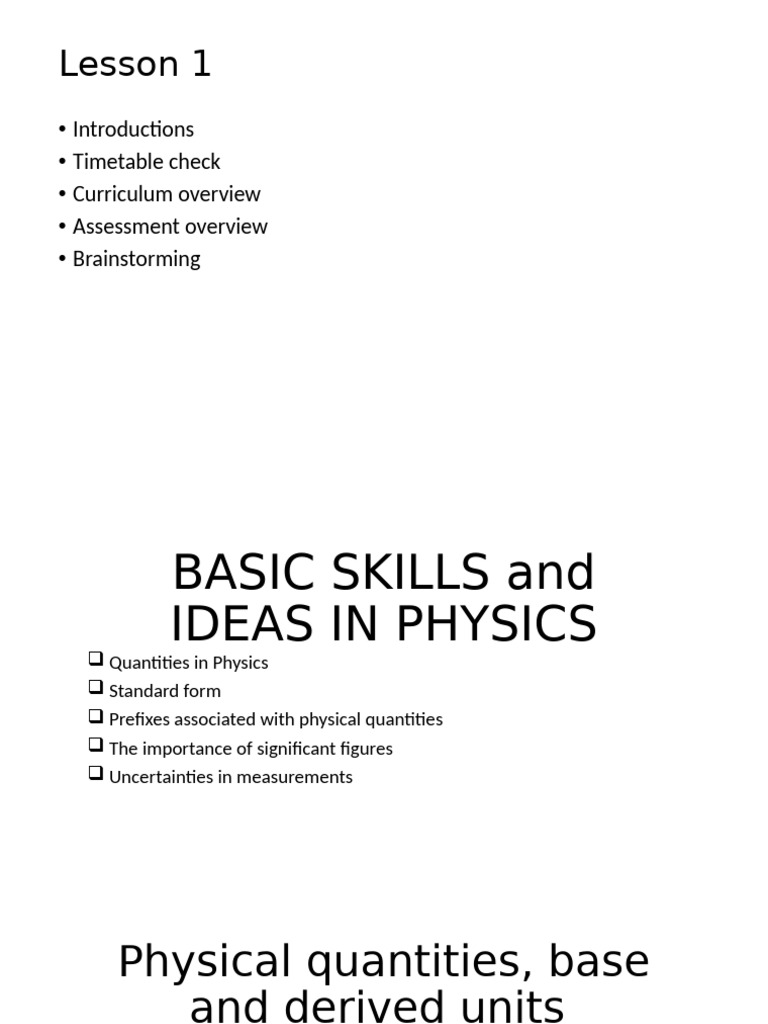 Physics Basics: Units, Errors, and Calculations | PDF | Observational ...