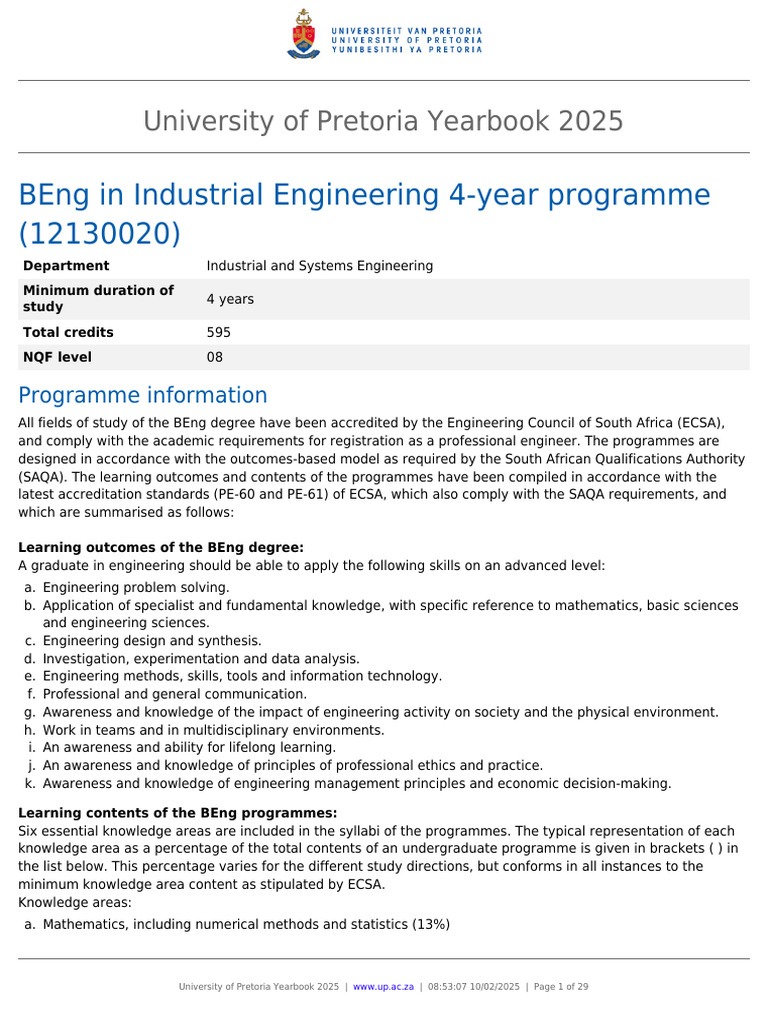 BEng Full Program Information | PDF | Equations | Integral