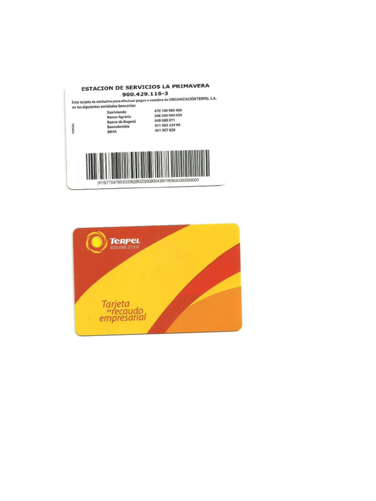 Tarjeta Recaudo | PDF