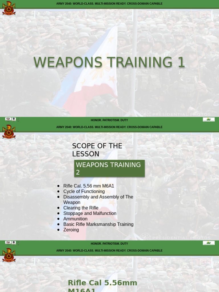 Weapons Training 1 | PDF | Cartridge (Firearms) | Trigger (Firearms)