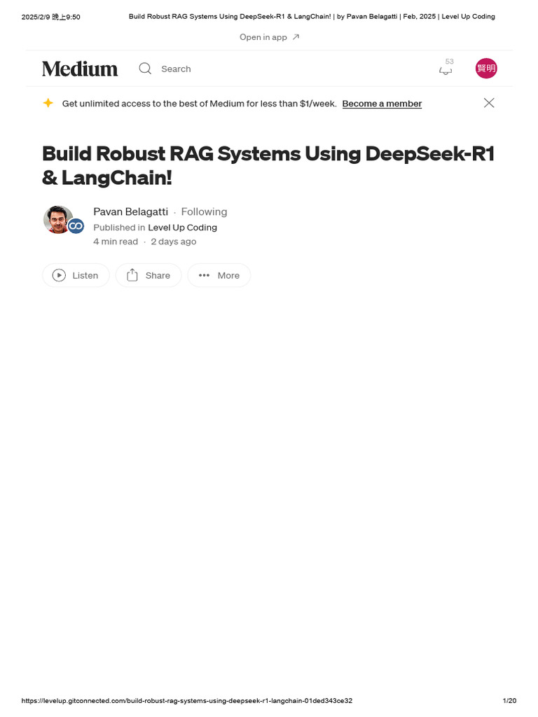 Build Robust RAG Systems Using DeepSeek-R1 & LangChain! _ by Pavan ... Build Robust RAG Systems Using DeepSeek-R1 & LangChain! _ by Pavan ...