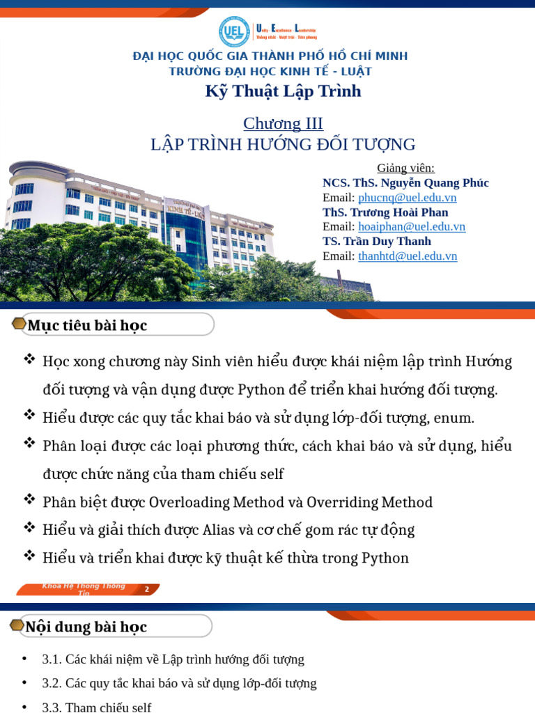 03. KTLT- Chương 3- Lập trình hướng đối tượng | PDF
