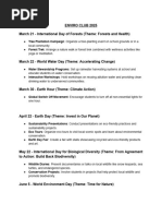 Environmental Days Calendar 2025 | PDF | Natural Environment ...
