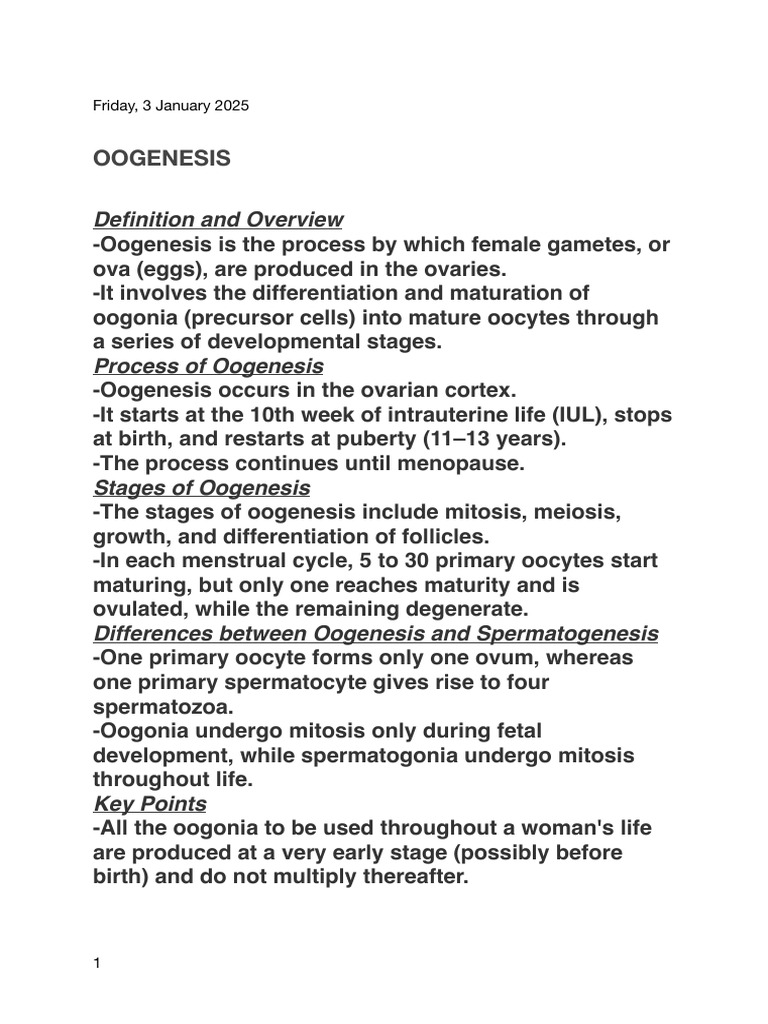 OOGENESIS | PDF