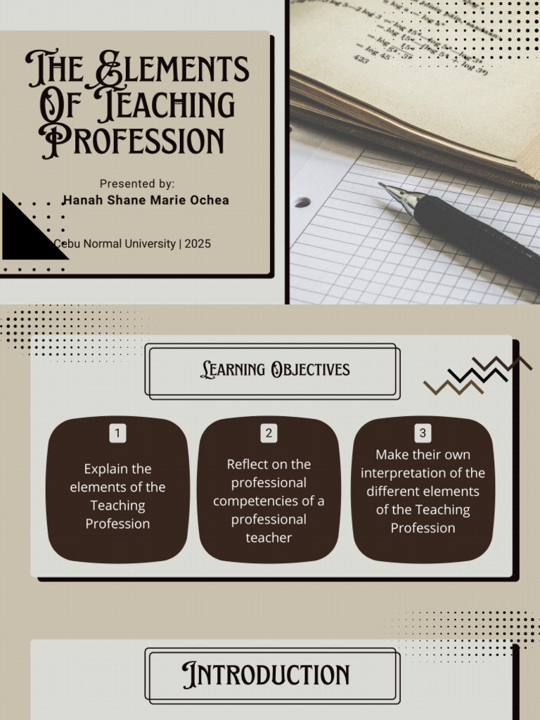 Elements of Teaching Profession | PDF