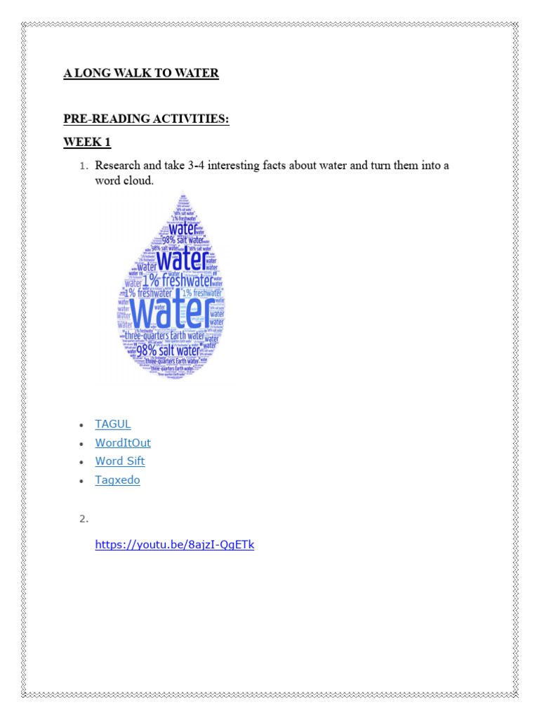 Activities for "A Long Walk to Water" | PDF