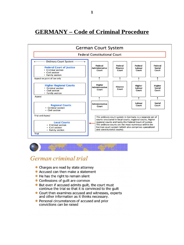 Criminal Procedure - Germany - Unit 2 | PDF | Prosecutor | Judgment (Law)