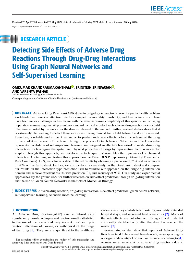 Detecting Side Effects Of Adverse Drug Reactions Through Drug Drug Interactions Using Graph
