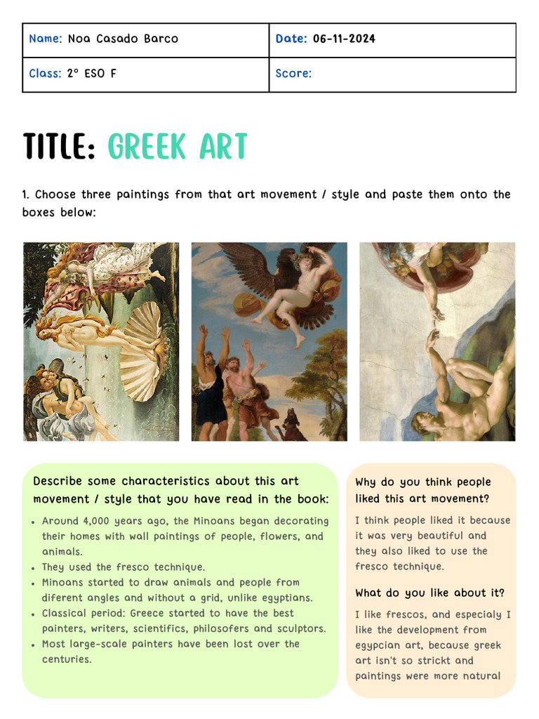 Greek Art: Minoan and Classical Styles | PDF