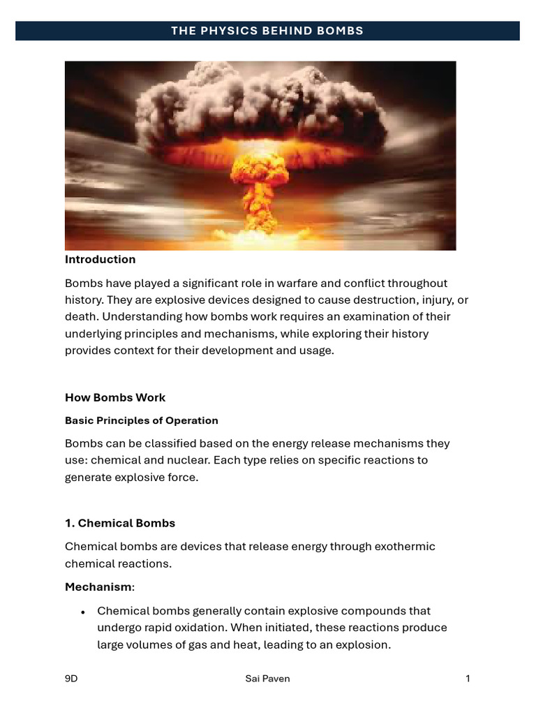 The Physics Bheind Bombs | PDF | Bomb | Nuclear Weapons