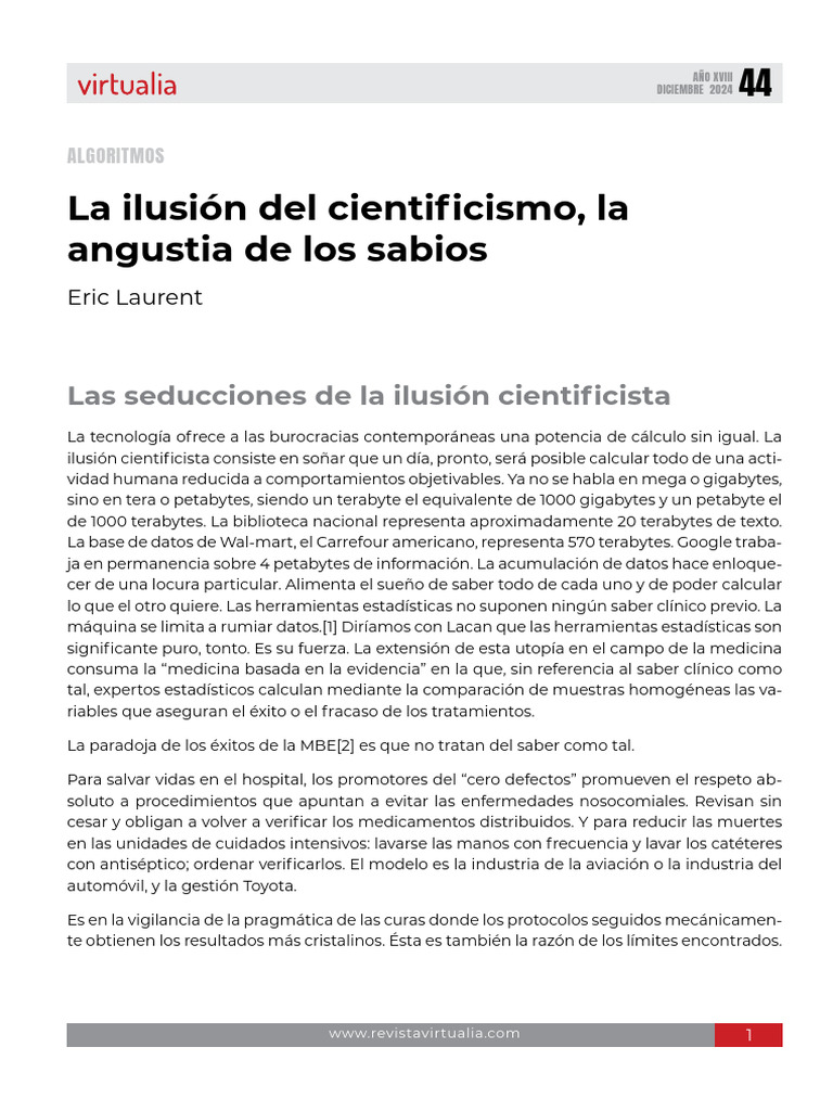 E. Laurent . La ilusion del cientificismo | PDF | Manual Diagnóstico y ...
