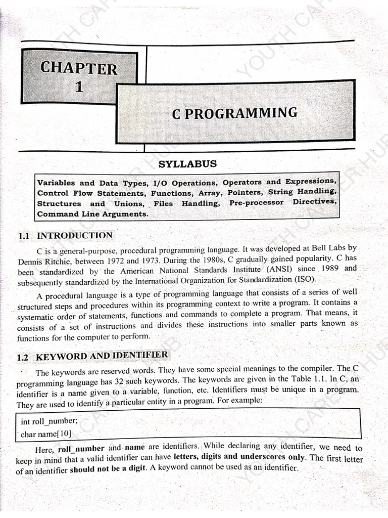 YCH C Short Notes | PDF
