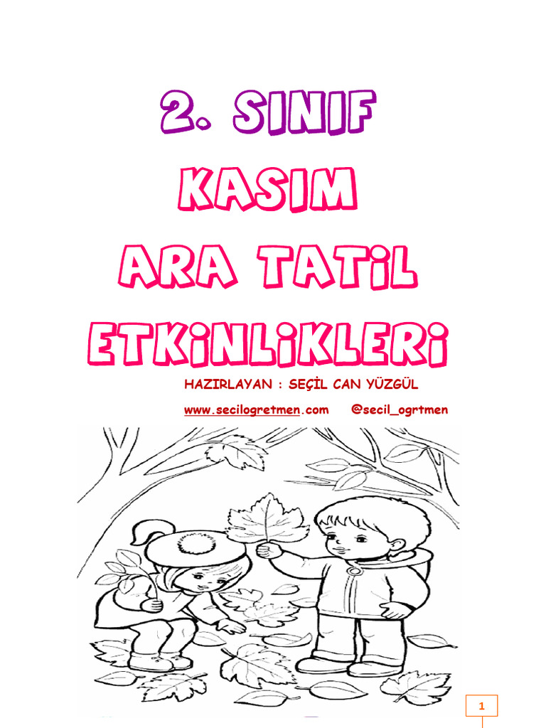 Kasım Ara Tatil Etkinlikleri: 2. Sinif | PDF