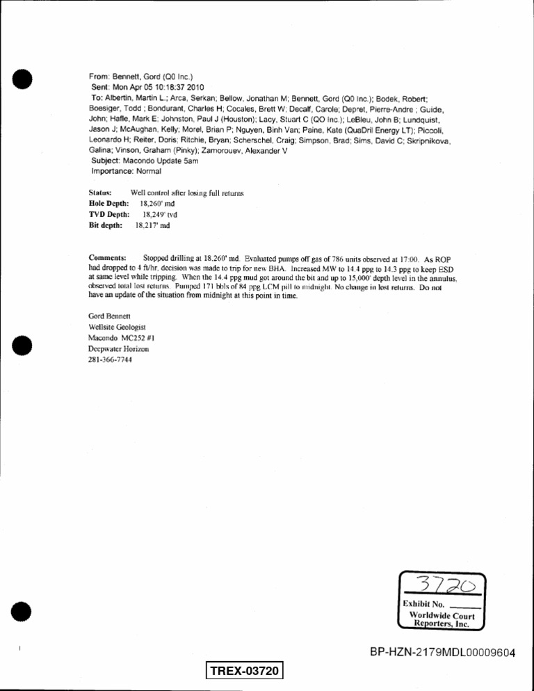 Macondo Well Control Update | PDF