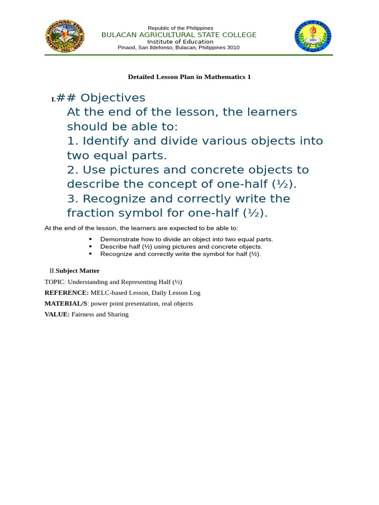 Math Lesson Plan for Young Learners | PDF | Lesson Plan | Learning