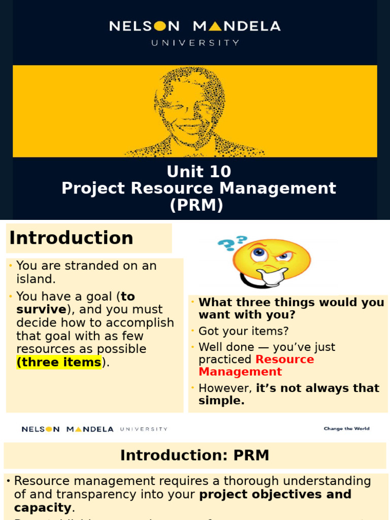 Project Resource Management - Unit 10 | PDF | Project Management | Business