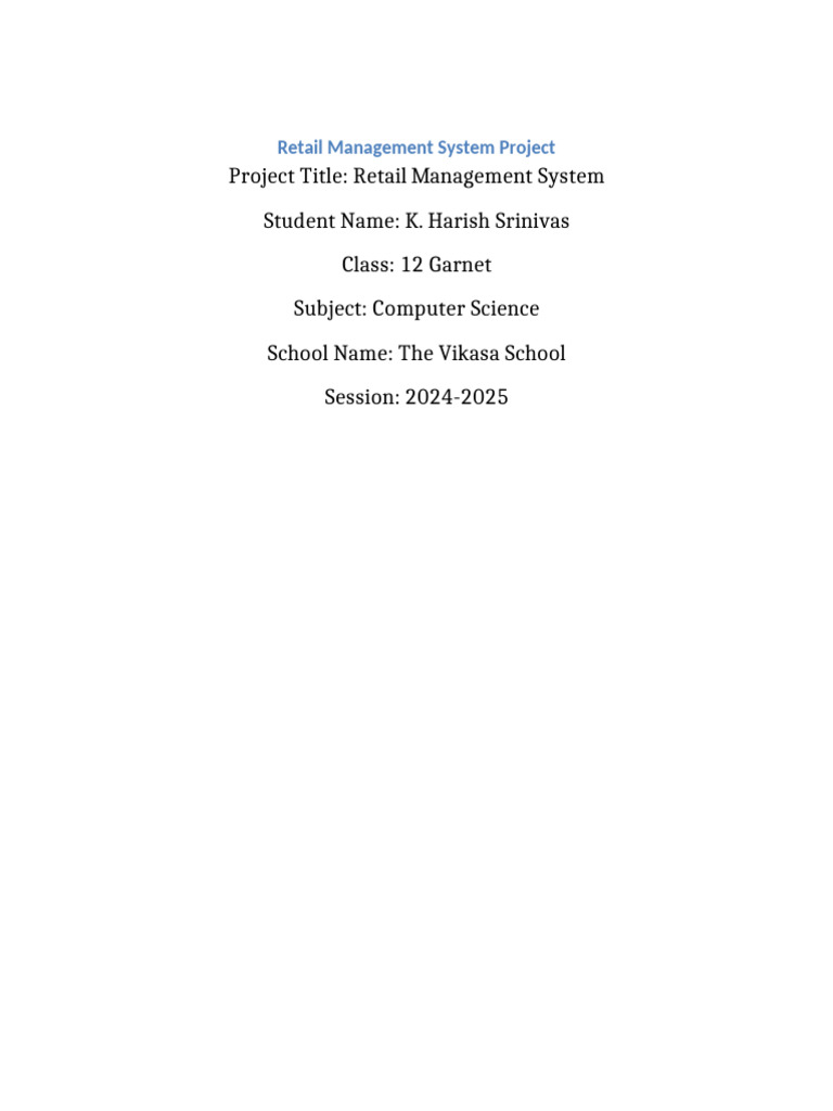 Retail_Management_System_Project_No_Images | PDF | Databases | My Sql