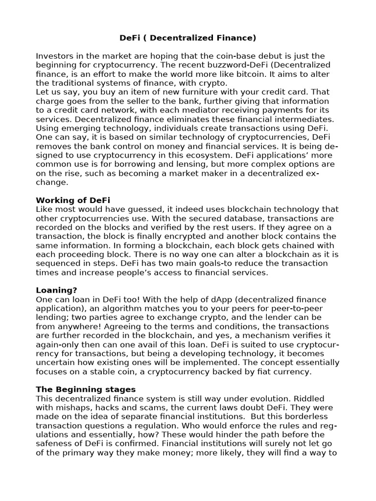 DeFi | PDF | Cryptocurrency | Payments