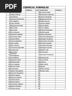 Class 10 Chemical Formulas List | PDF | Hydroxide | Oxide