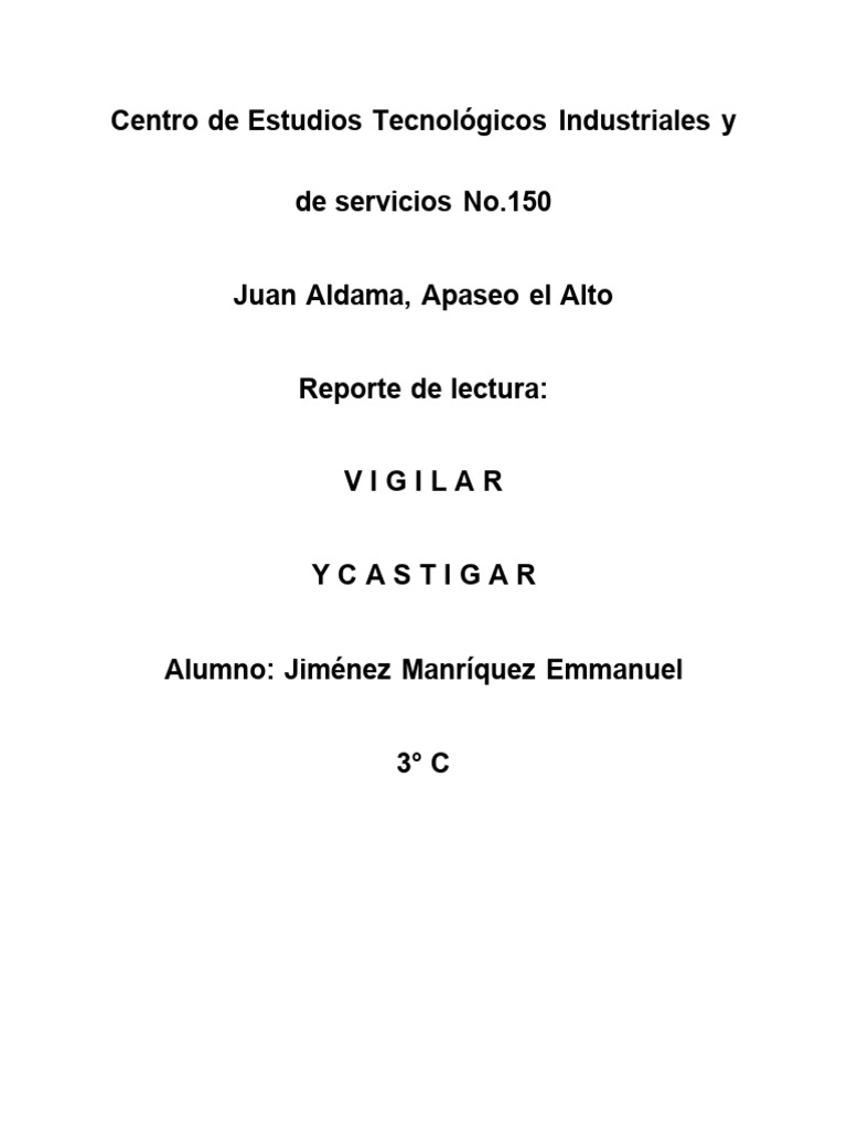 Emmanuel Jiménez Manríquez Vigilar y Castigar | PDF | Castigos | Crímenes