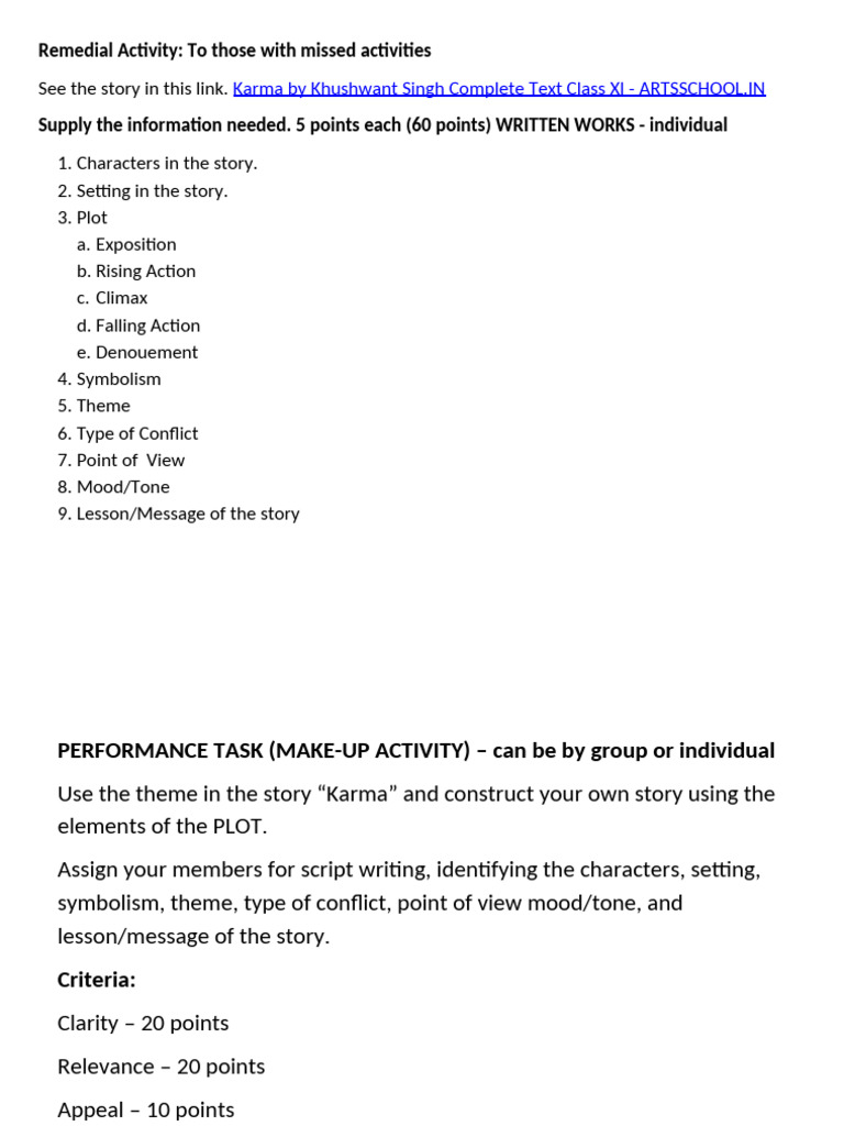 Remedial Activity | PDF