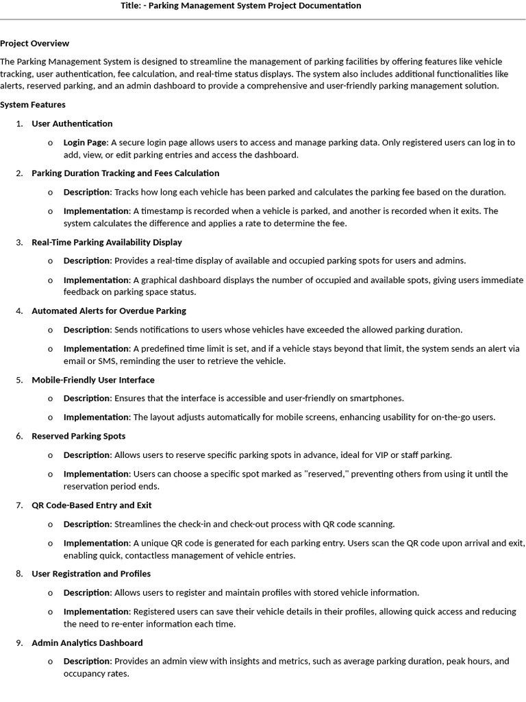 Qr Code Based Parking Management System Pdf Qr Code Databases