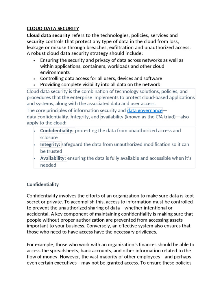 Cloud Data Security Essentials Guide | PDF | Information Security ...