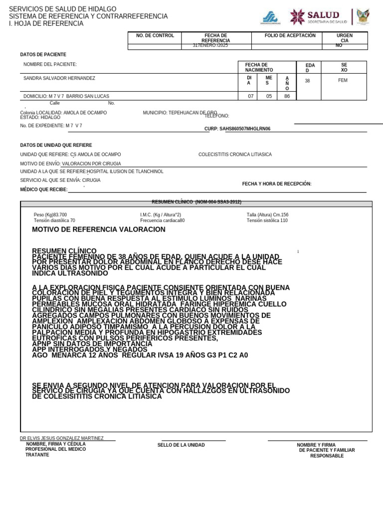 Referencia Cirugia SANDRA | PDF | Medicina | Especialidades Medicas
