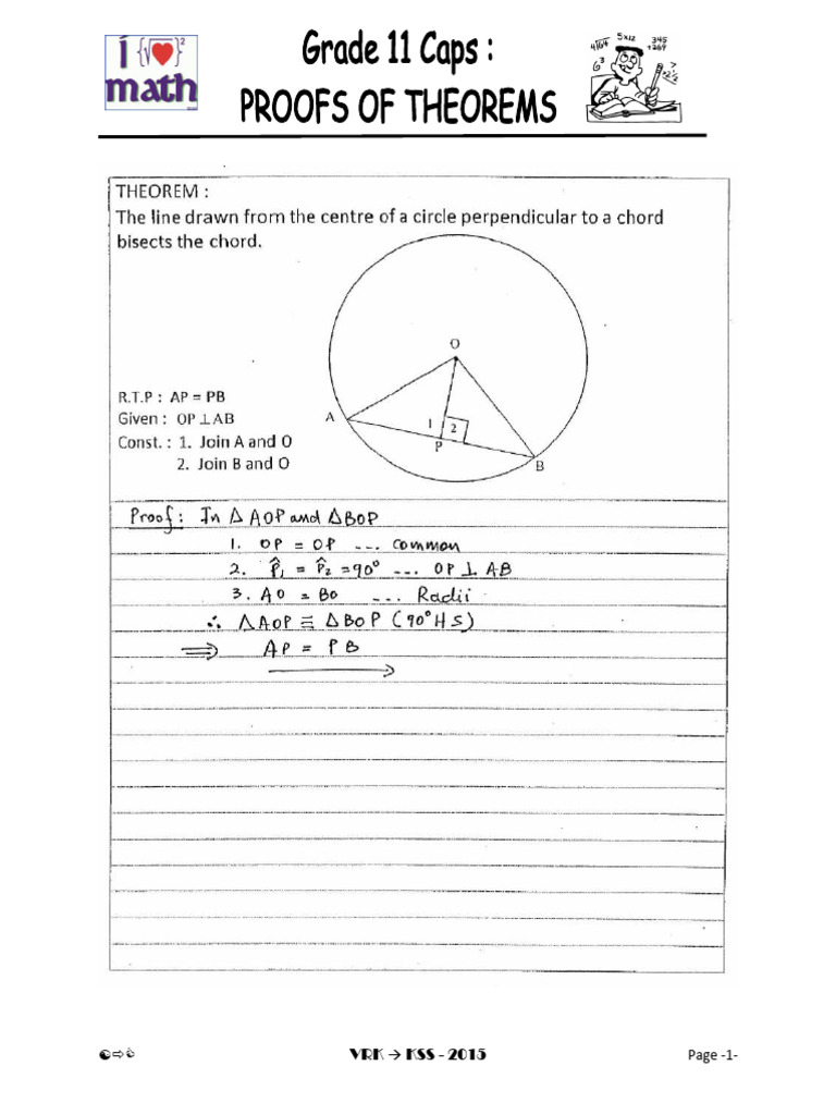 Grade 11 Caps Geomtery Proofs of Theorems 2015 | PDF