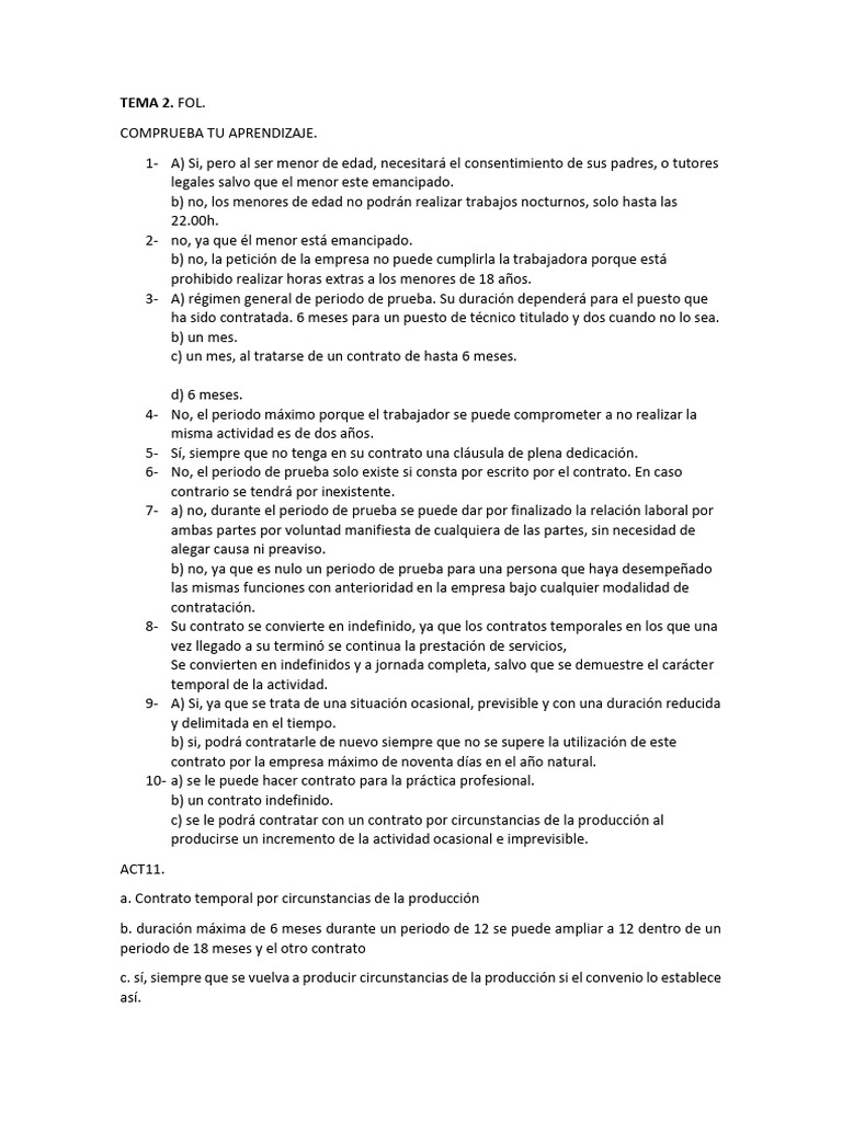 TEMA 2 Fol | PDF | Empleo